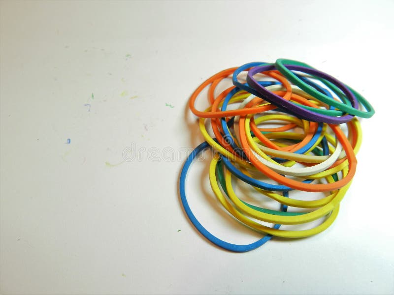 Rainbow-colored Rubber Elastic. Stock Image - Image of ...