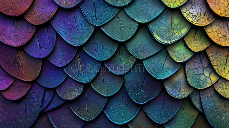 Rainbow Colored Scales Pattern Texture Background Stock Illustration ...