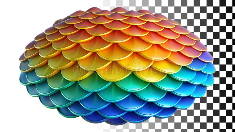 Rainbow Colored Scales Texture Pattern Dome Shape Vibrant Png ...