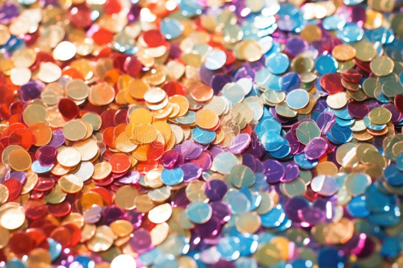 Rainbow-colored Sequins Sparkle Under Natural Sunlight Stock Image ...