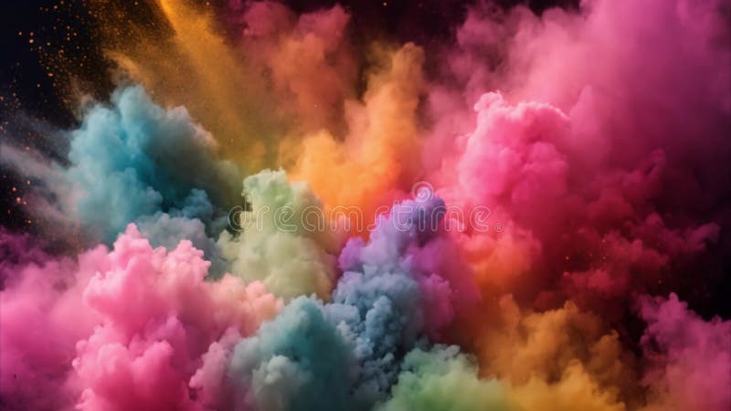 Rainbow Colored Smoke Explosion Stock Video - Video of rainbow, sparkle ...