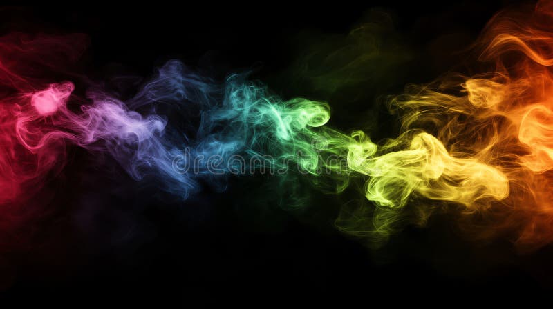 Rainbow Colored Smoke Forming a Colorful and Abstract Background Stock ...