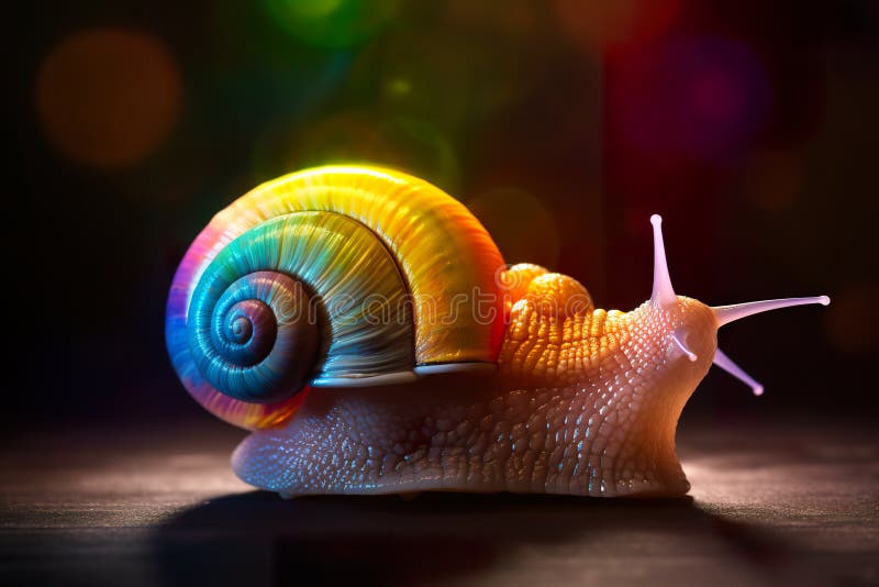 Rainbow Colored Snail, Small Multicolor Decorative Figurine, AI ...