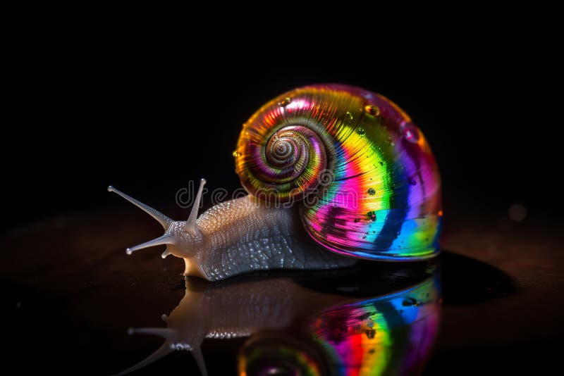 Rainbow Colored Snail, Small Multicolor Decorative Figurine, AI ...