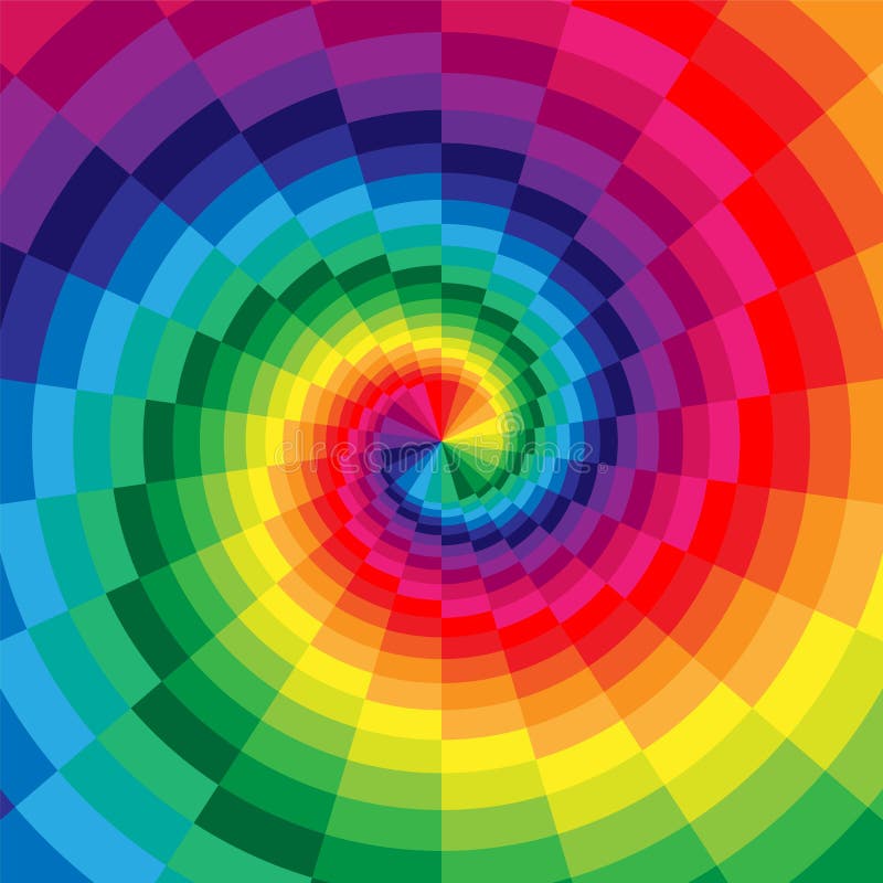 Rainbow Colored Spirals of the Rectangles Radial Expanding from the ...