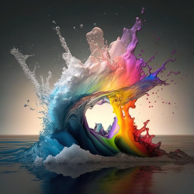 Colored splash on black stock vector. Illustration of fountain - 80940031