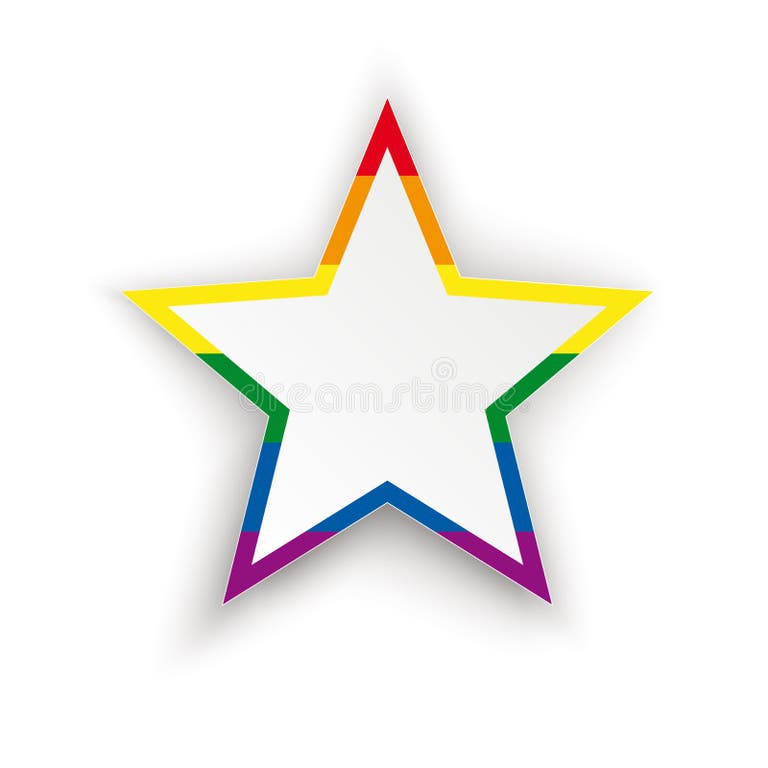 Rainbow Colored Star Shadows White 2 Stock Vector - Illustration of ...