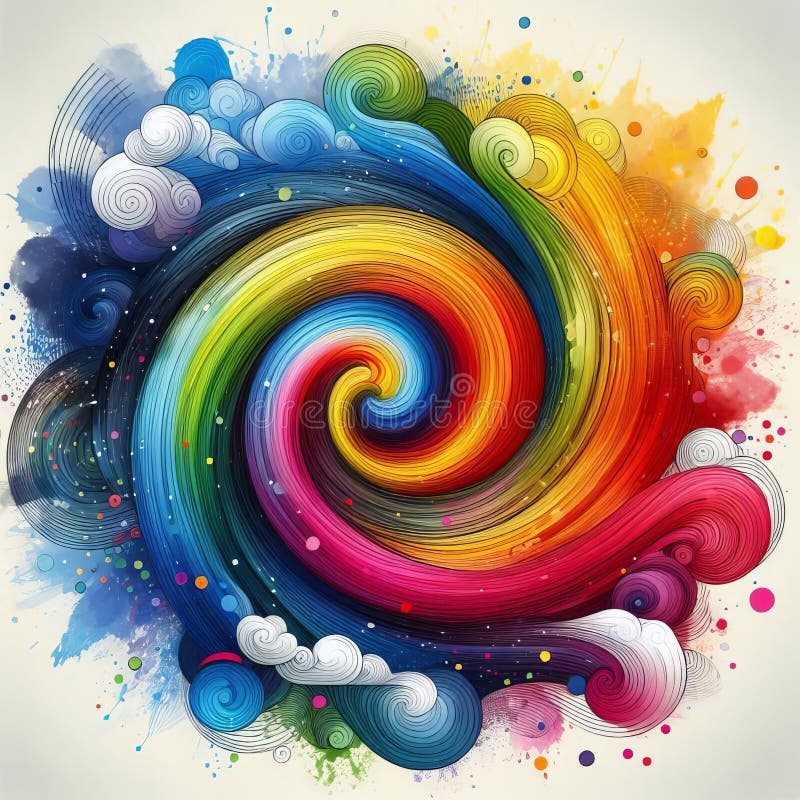 A Rainbow Colored Stroke with Multiple New Beautiful Stock Illustration ...