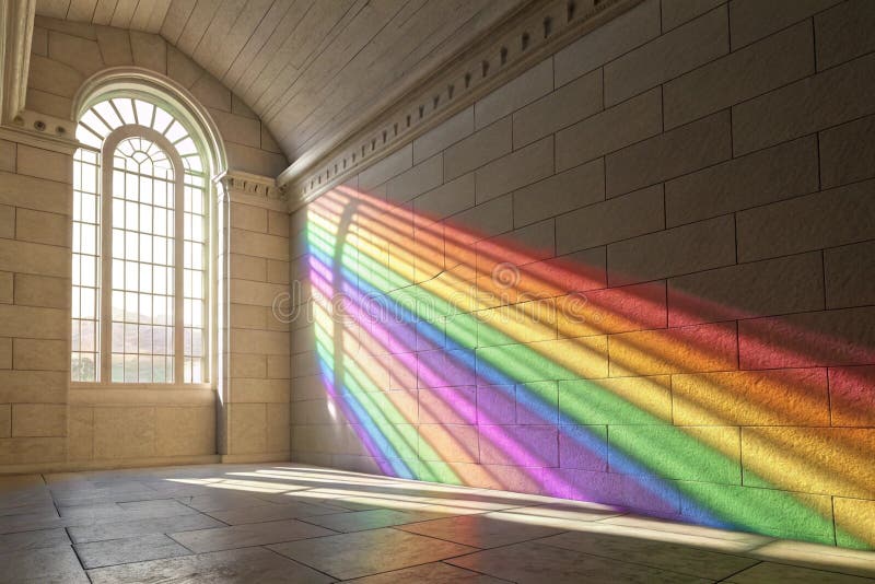 Rainbow-colored Sunlight on a Wall, Symbolizing LGBTQ Pride, Diversity ...