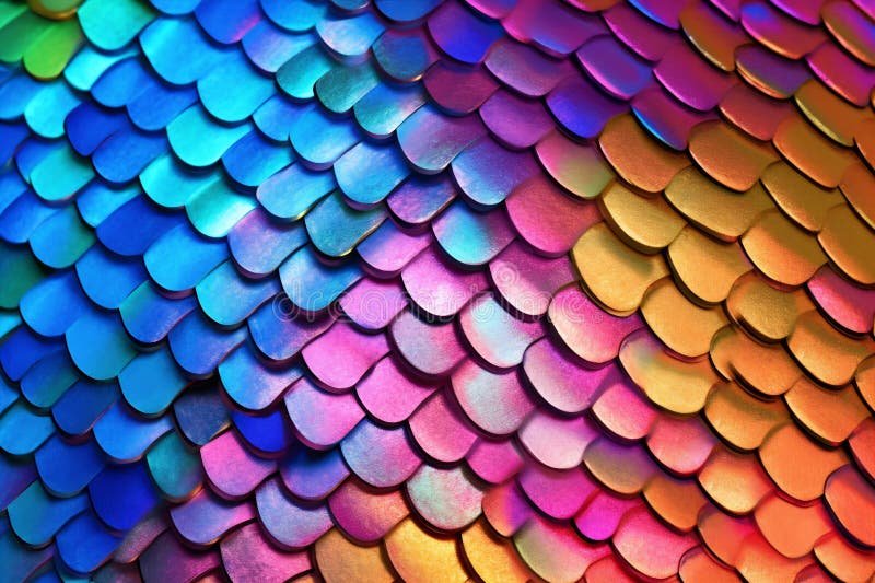 A Rainbow Colored Surface with Shiny Scale Stock Image - Image of rain ...