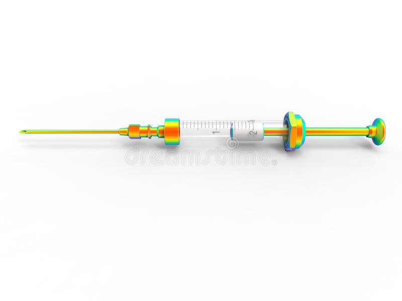 Rainbow colored syringe stock illustration. Illustration of dose - 94978205
