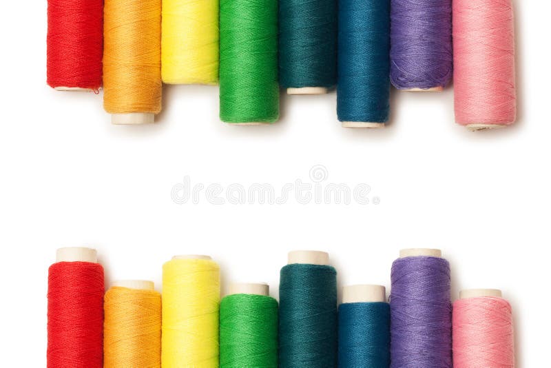 Rainbow Colored Set of Threads Isolated Stock Image - Image of fibre ...