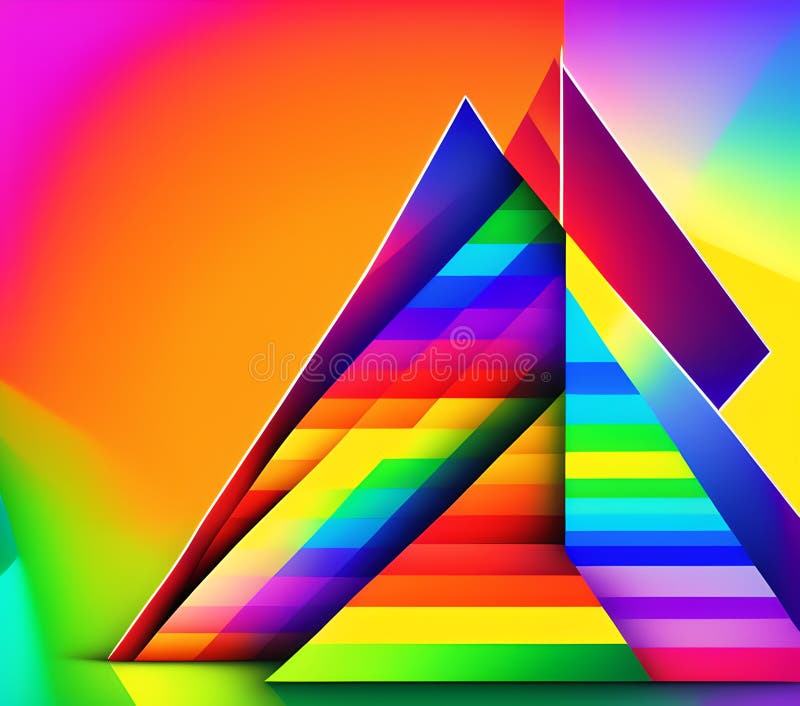 Rainbow Colored Triangle Background, Generative AI Illustration Stock ...