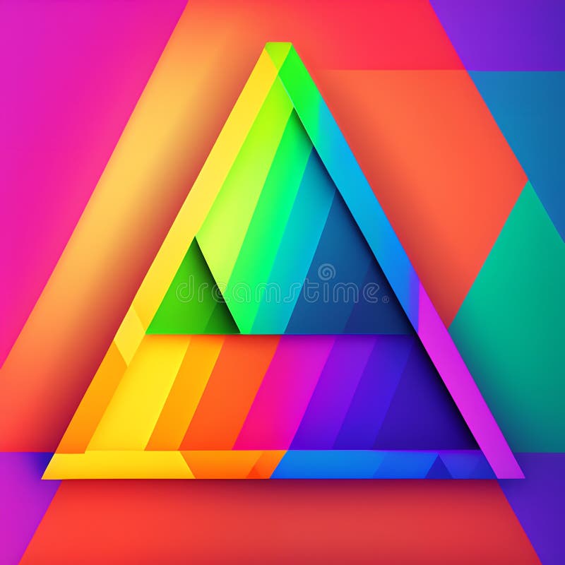 Rainbow Colored Triangle Background, Generative AI Illustration Stock ...