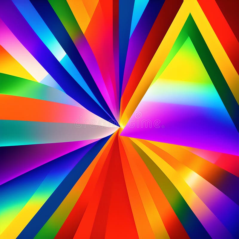 Rainbow Colored Triangle Background, Generative AI Illustration Stock ...