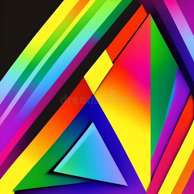 Rainbow Colored Triangle Background, Generative AI Illustration Stock ...