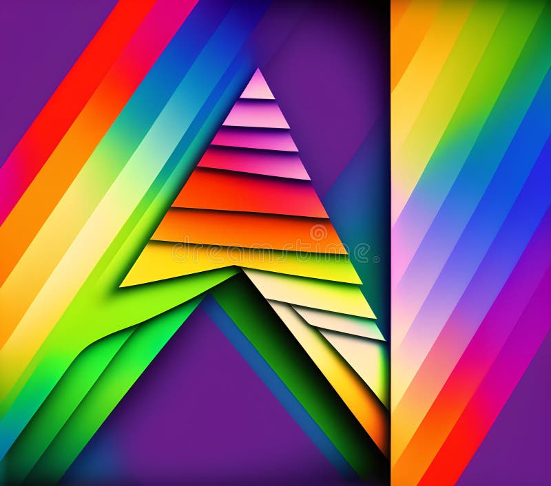 Rainbow Colored Triangle Background, Generative AI Illustration Stock ...