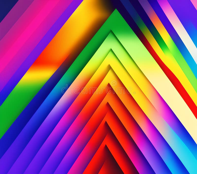 Rainbow Colored Triangle Background, Generative AI Illustration Stock ...