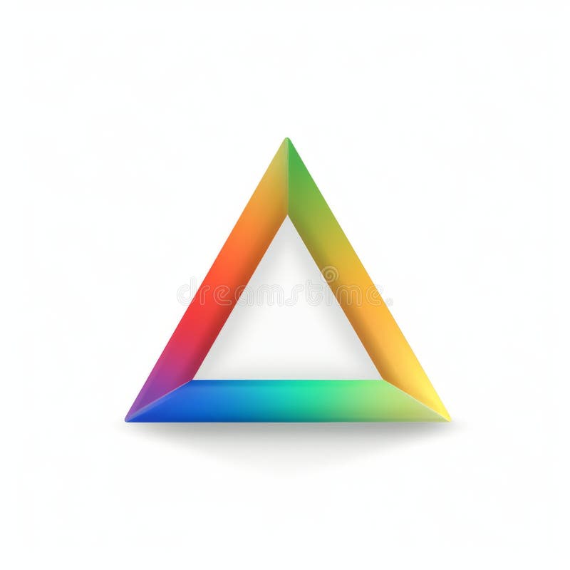 A Rainbow Colored Triangle on a White Background Stock Illustration ...