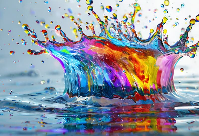 Rainbow Colored Water Splashes Stock Illustration - Illustration of ...