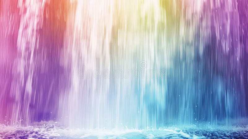 Rainbow-Colored Waterfall Cascading Down in Nature Stock Image - Image ...