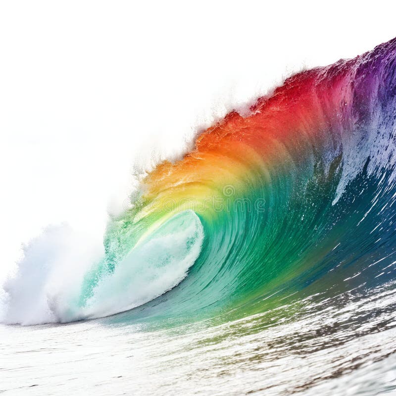 Rainbow Colored Wave Isolated on White Background Stock Illustration ...