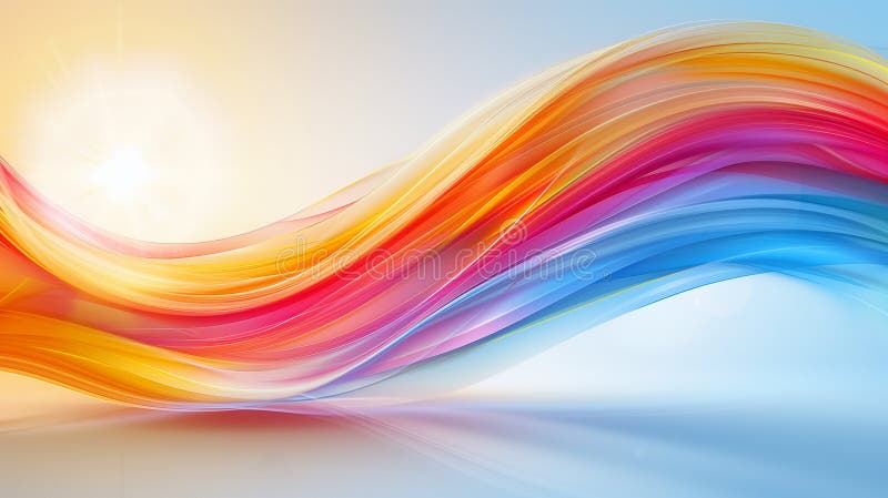 Rainbow Colored Wave on a White Background Stock Illustration ...