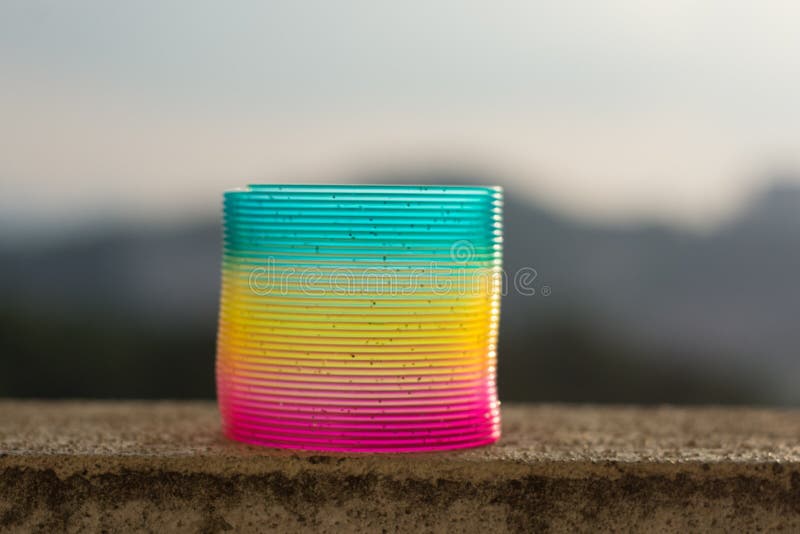 Rainbow Colored Wire Spiral Toy. Editorial Photo - Image of macro ...