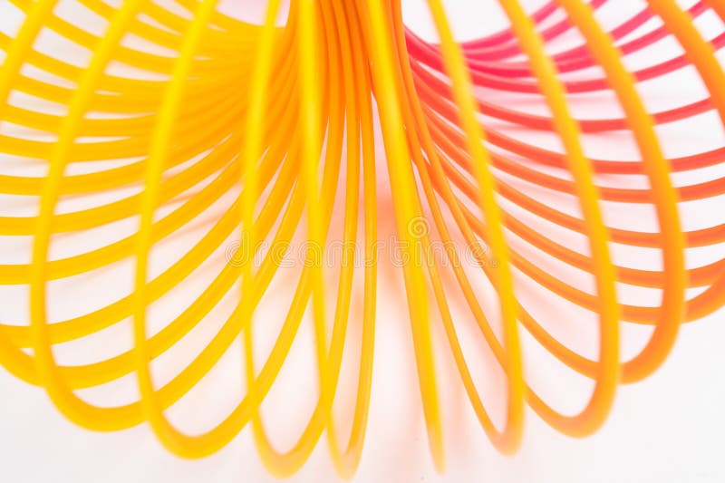 Rainbow Colored Wire Spiral Toy on White Background Editorial Image ...