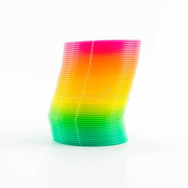 Rainbow Colored Wire Spiral Toy. Editorial Photo - Image of expand ...