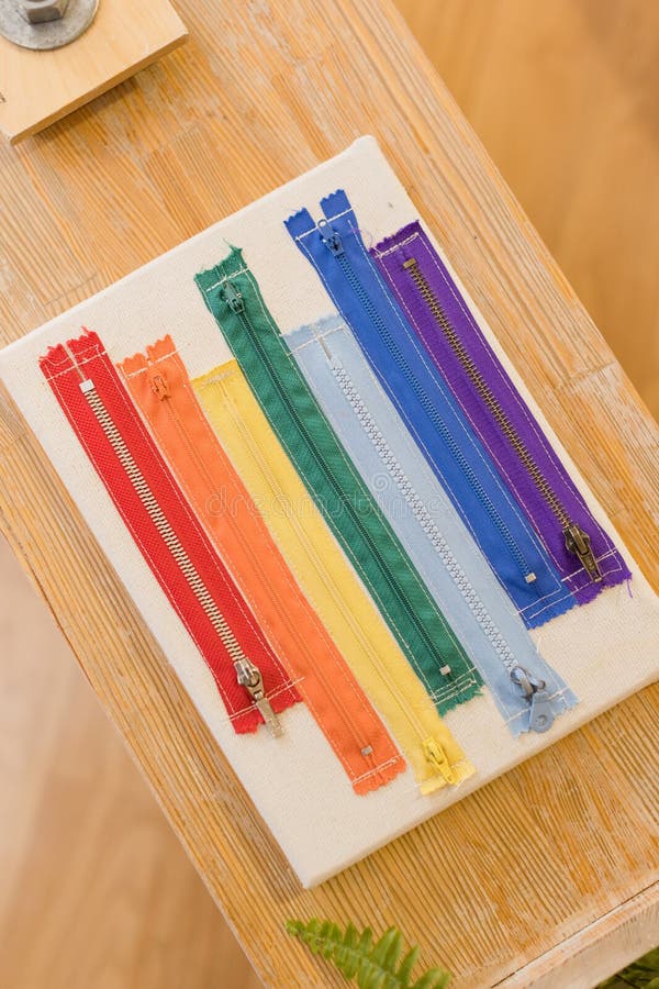 Rainbow-colored Zipper Board Stock Photo - Image of yellow, board ...