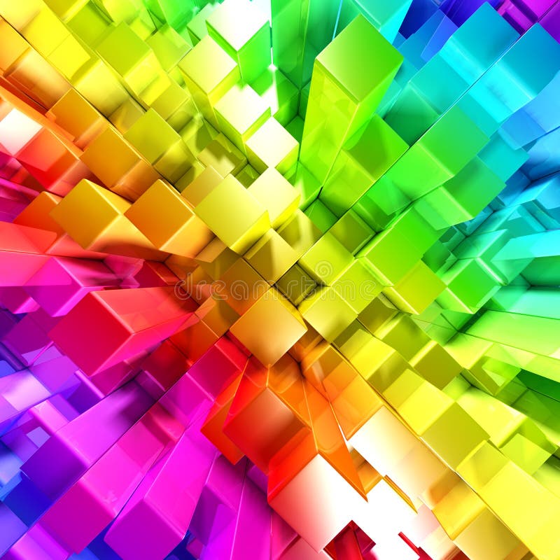 Rainbow of colorful boxes stock illustration. Illustration of purple ...