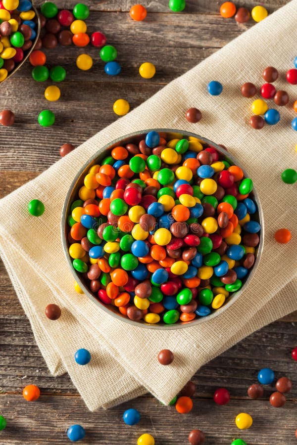 Rainbow Colorful Candy Coated Chocolate Stock Image - Image of round ...