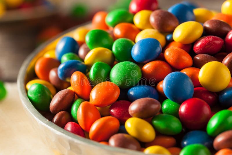 Rainbow Colorful Candy Coated Chocolate Stock Image - Image of button ...