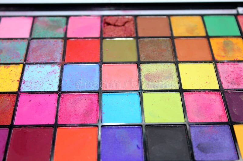 Rainbow Colorful Colored Eyes Shadow Broken Stock Image - Image of ...