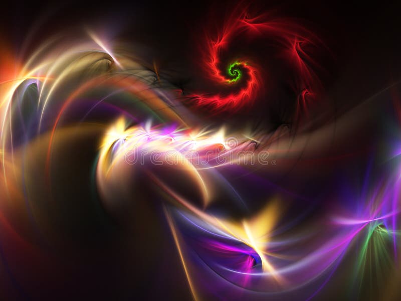 Rainbow Colorful Fractal Spirals Stock Illustration - Illustration of ...