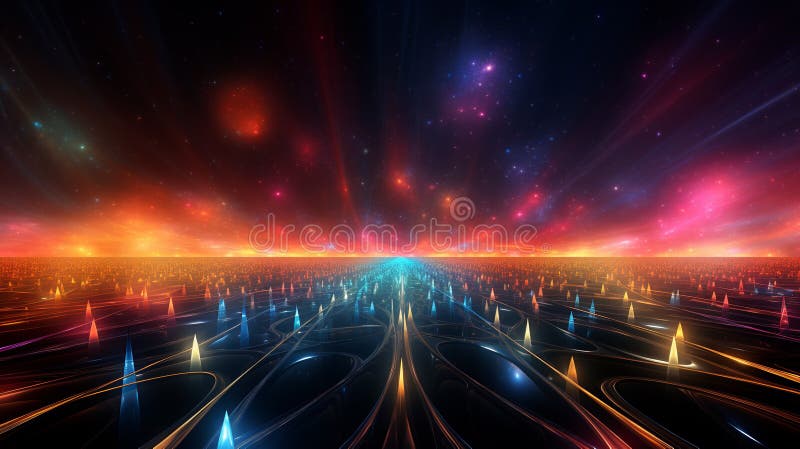 Rainbow Colorful Light Beam Wallpaper Background Generate AI Stock ...