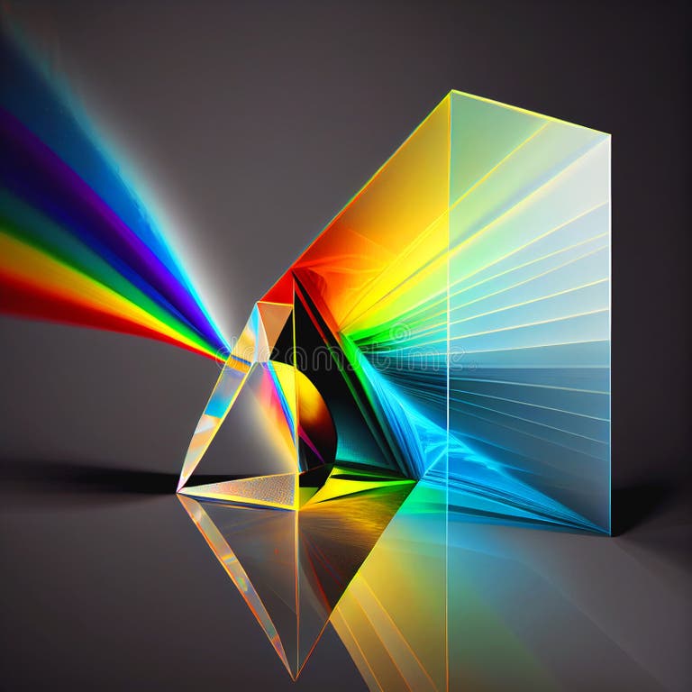 Rainbow Colorful Light Refracting Prism Refraction Stock Illustration ...