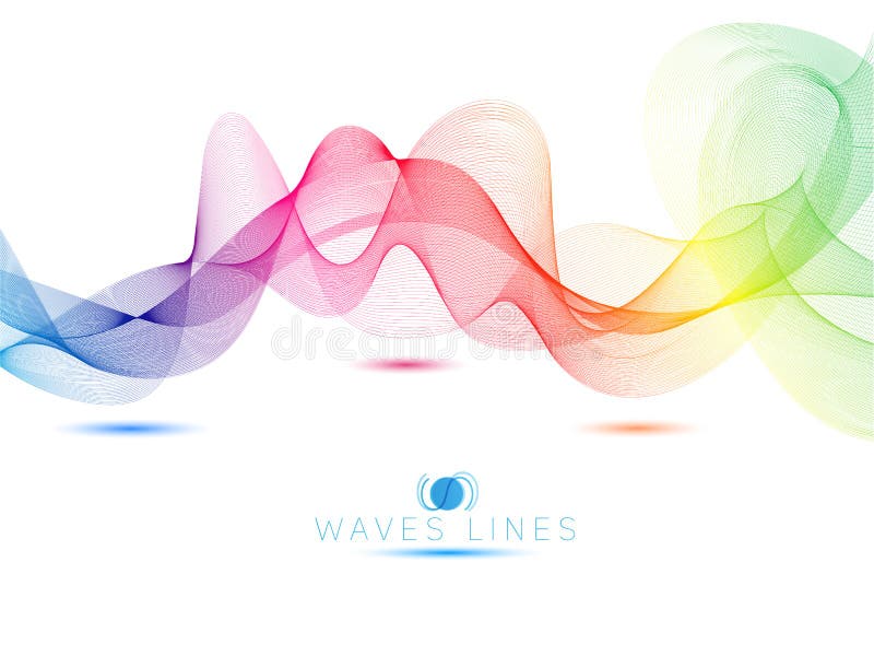 Colorful Light Waves Line Bright Abstract Pattern Illustration Stock ...