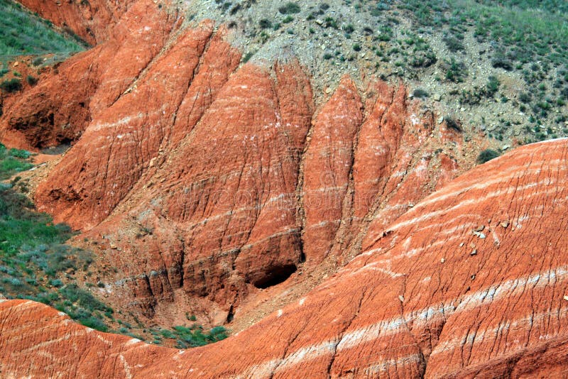 Rainbow Colorful Mountain with the Cave Close Up Stock Image - Image of ...