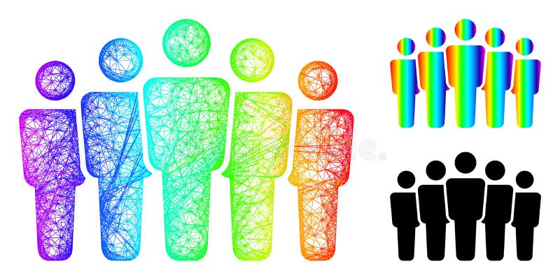 Spectral Linear Gradient People Crowd Icon Stock Vector - Illustration ...