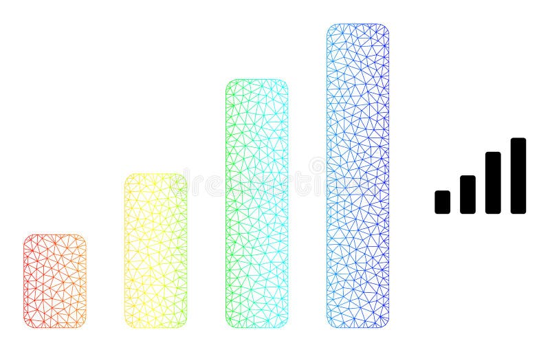 Rainbow Mesh Gradient Bar Chart Icon Stock Vector - Illustration of ...