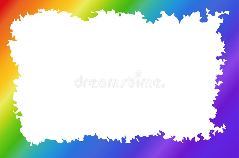 Rainbow Colorful Rectangle Border Design Concept with White Patch in ...