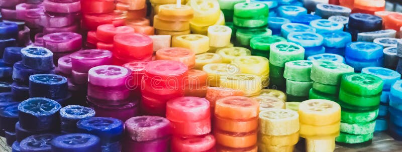Colorful Scented Soaps from Fruit Ingredients. Stock Photo - Image of ...