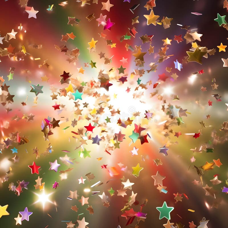 Rainbow, Colorful, Stars Confetti. As Abstract Background, Wallpaper ...