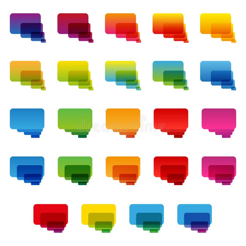 Rainbow Colorful Transparent Rounded Rectangle Stock Vector ...