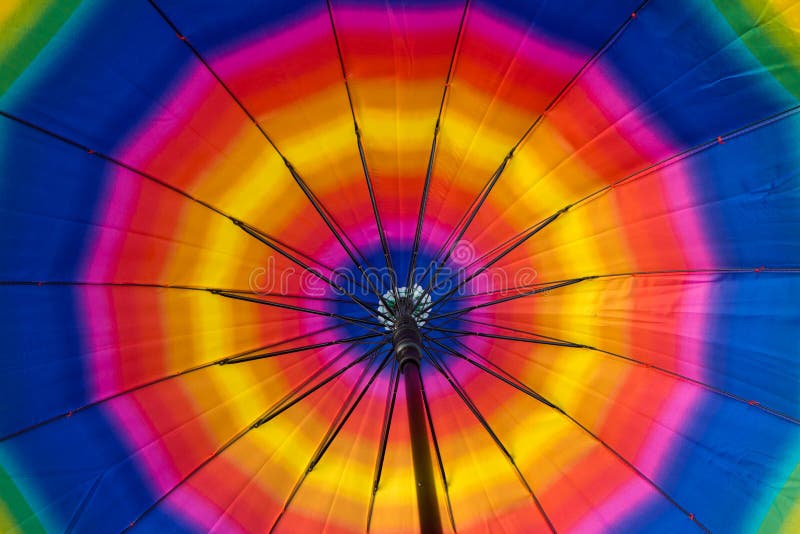 Rainbow Colorful Ubrella Inside Stock Image - Image of colorful ...