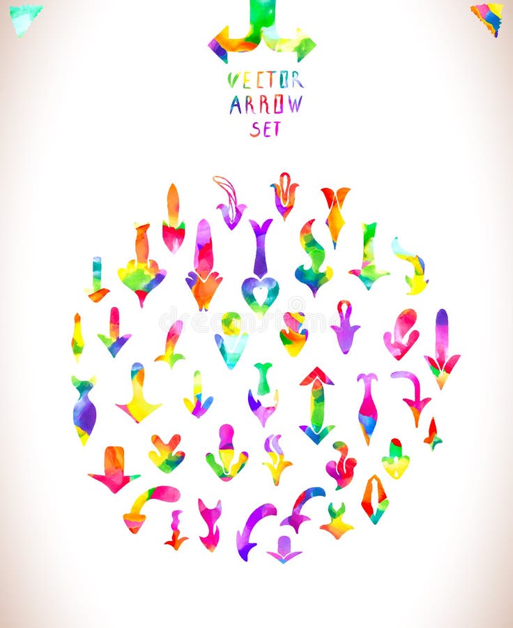 Rainbow Colors Arrow Collection Stock Vector - Illustration of sign ...