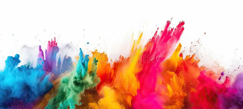 Rainbow of Colors. Colors Explosion. Ink in Water Isolated on White ...