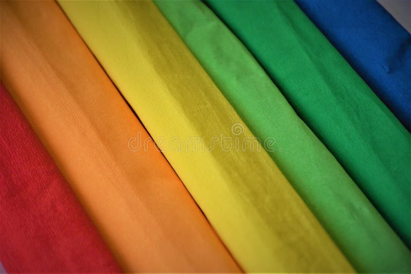 Rainbow Colors Crepe Paper stock image. Image of crepe - 111650263